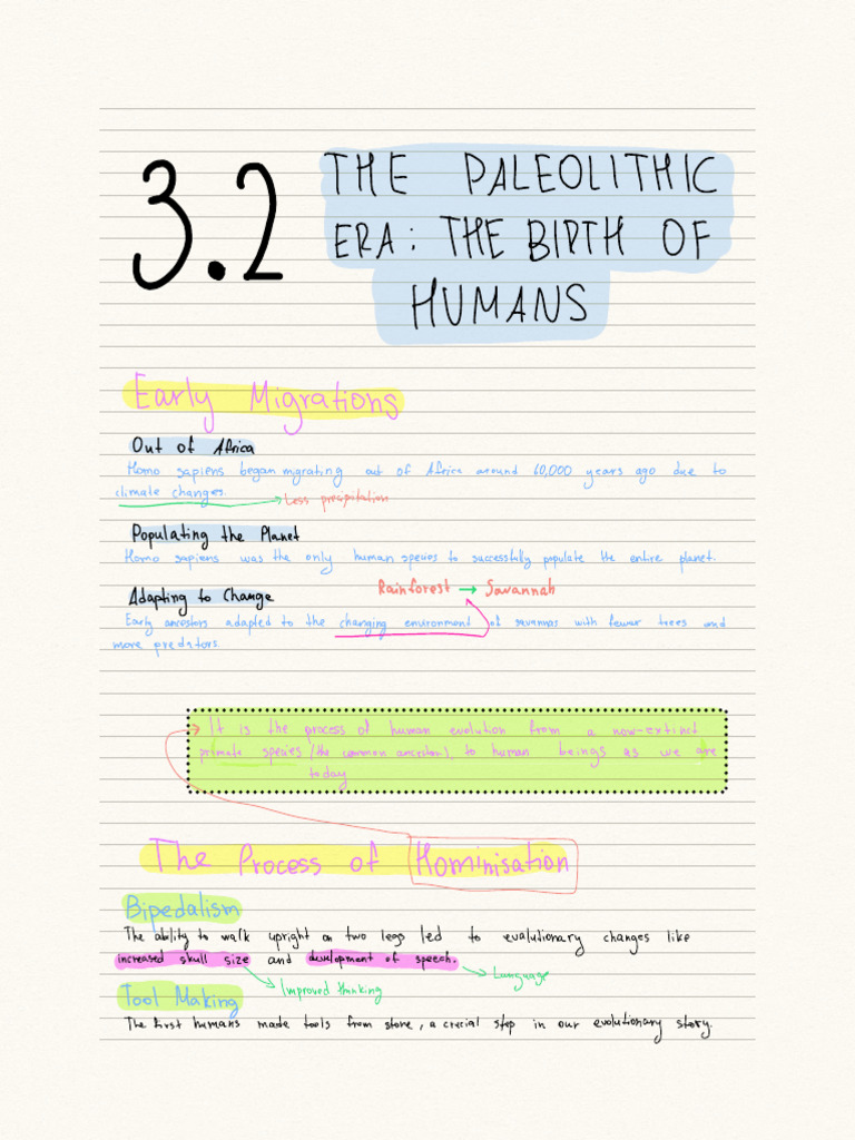 3.2 "The Paleolithic Era - The Birth of Humans" | PDF | Homo | Human