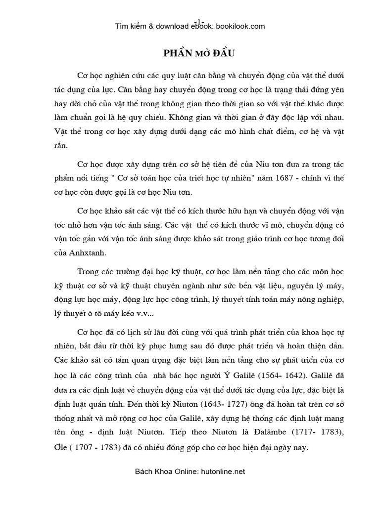 Co Ly Thuyet Chuong 01 (Cuuduongthancong - Com) | PDF