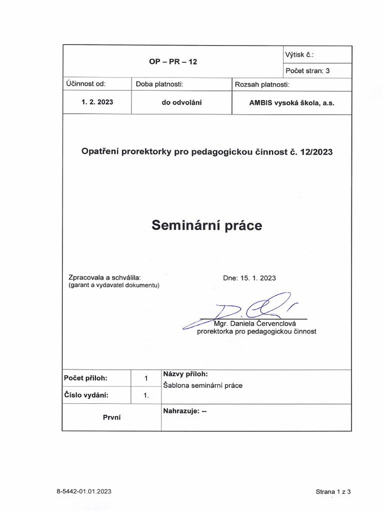 Op PR 12 Seminarni Prace | PDF