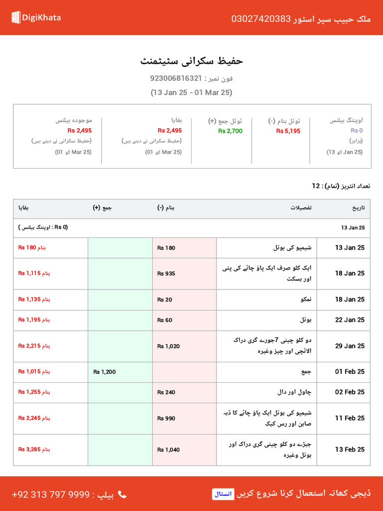 Customer Ledger Report 1740825452220 | PDF