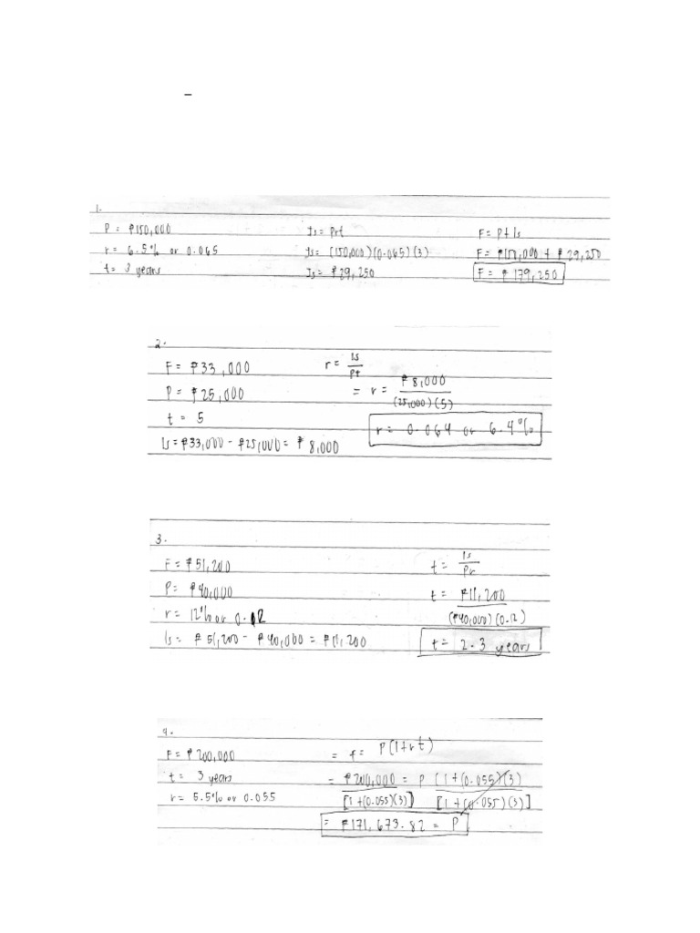 PROBLEM SET 2 - Business Math | PDF | Interest | Dividend