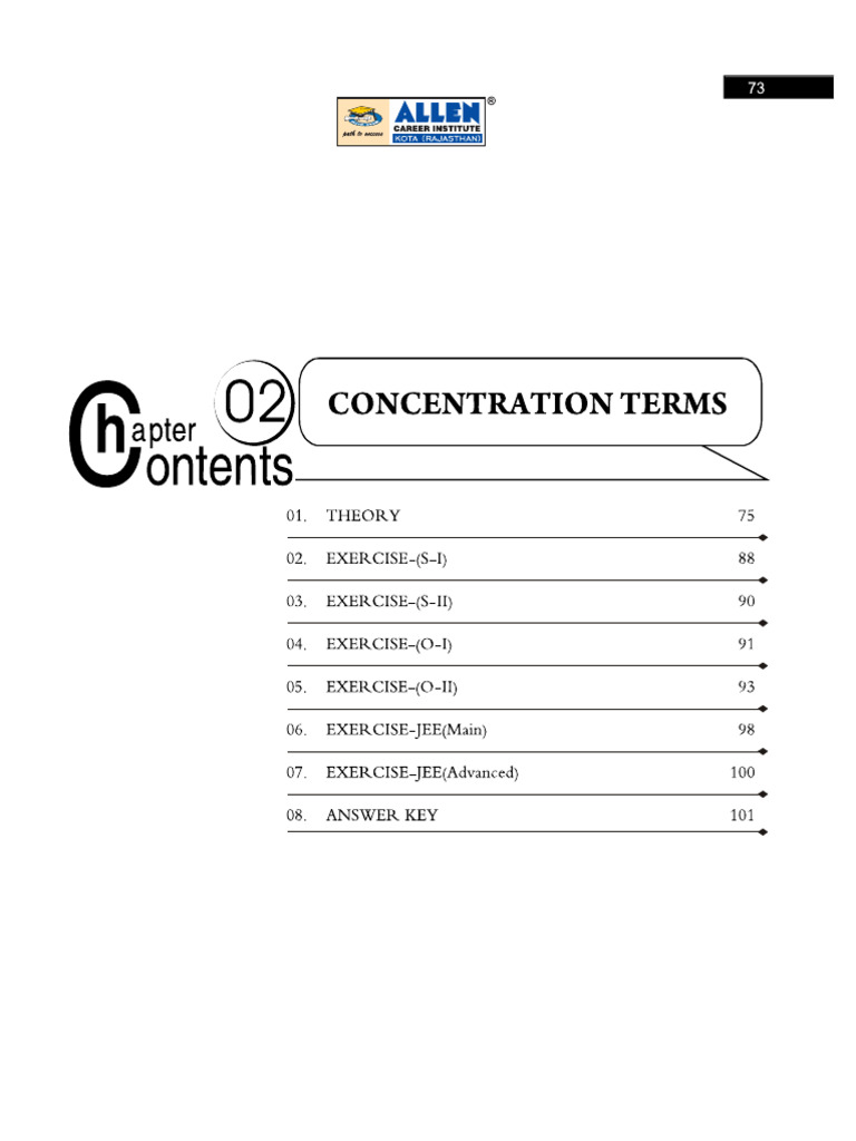 Concentration Terms Theory | PDF