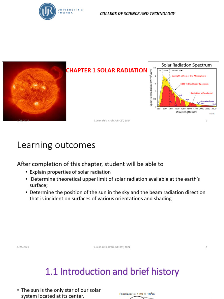 CHAPTER 1 SOLAR RADIATION | PDF | Solar Energy | Sun
