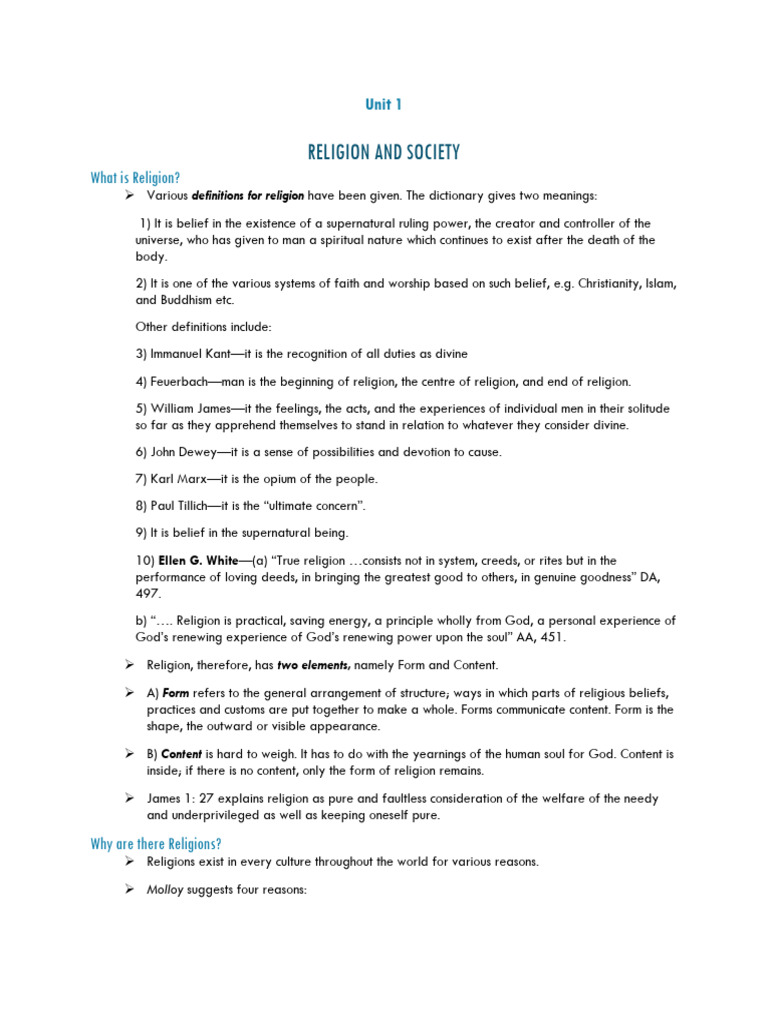 Understanding Religion and Its Role in Society | PDF | Polytheism ...