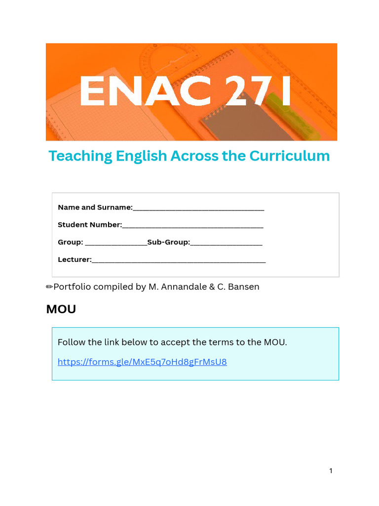 Enac 271 Ep 2025 Sem 1 - 002 | PDF | Educational Assessment | Curriculum
