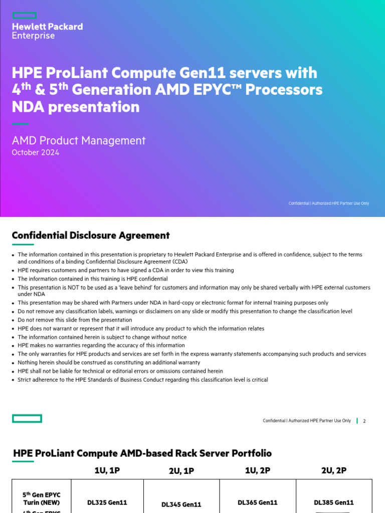 Product Presentation - HPE ProLiant Gen11 Servers With AMD EPYC ...