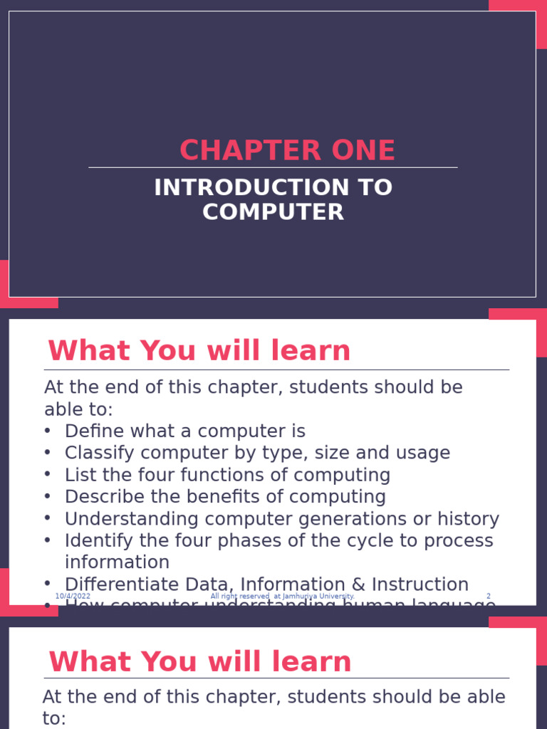 Intro to Computer Chapter 1 (1) | PDF | Computer Data Storage | Computer Hardware