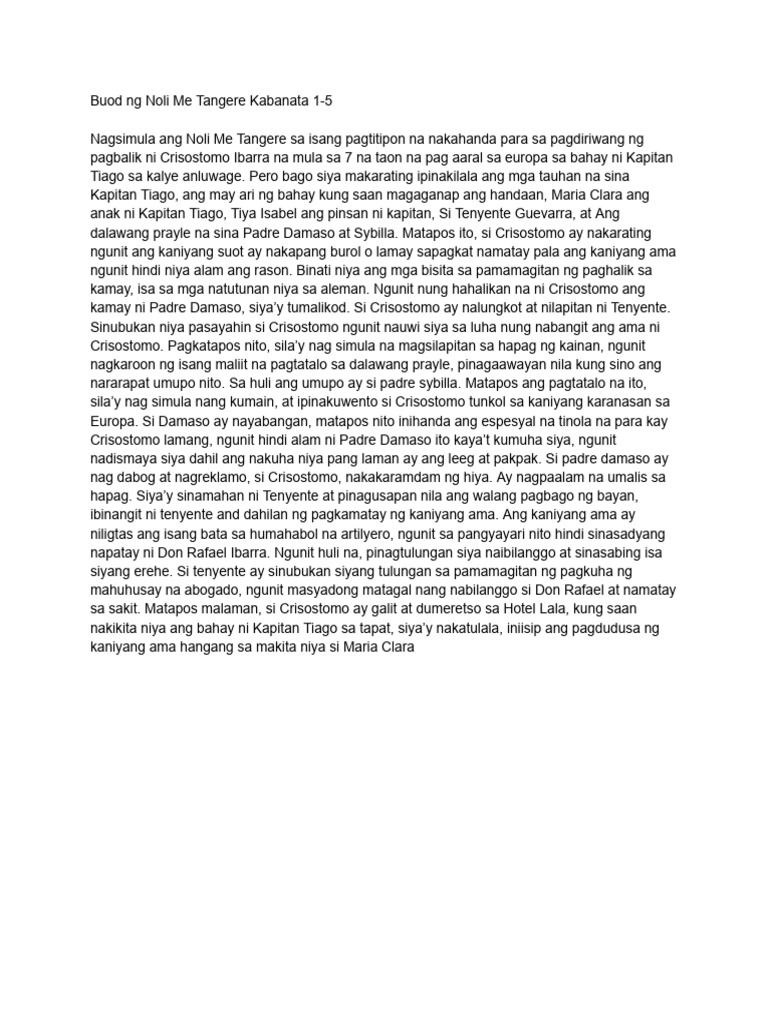 Kabanata Buod 1-5 | PDF