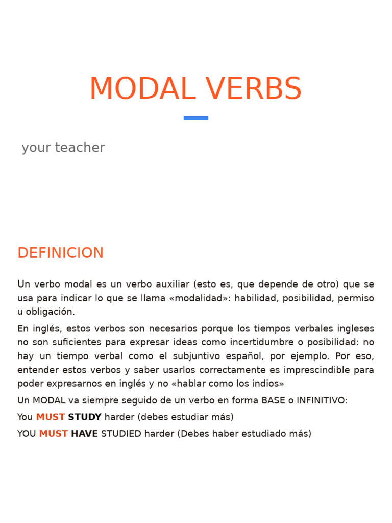 Modal Verbs | PDF | Verb | Syntax