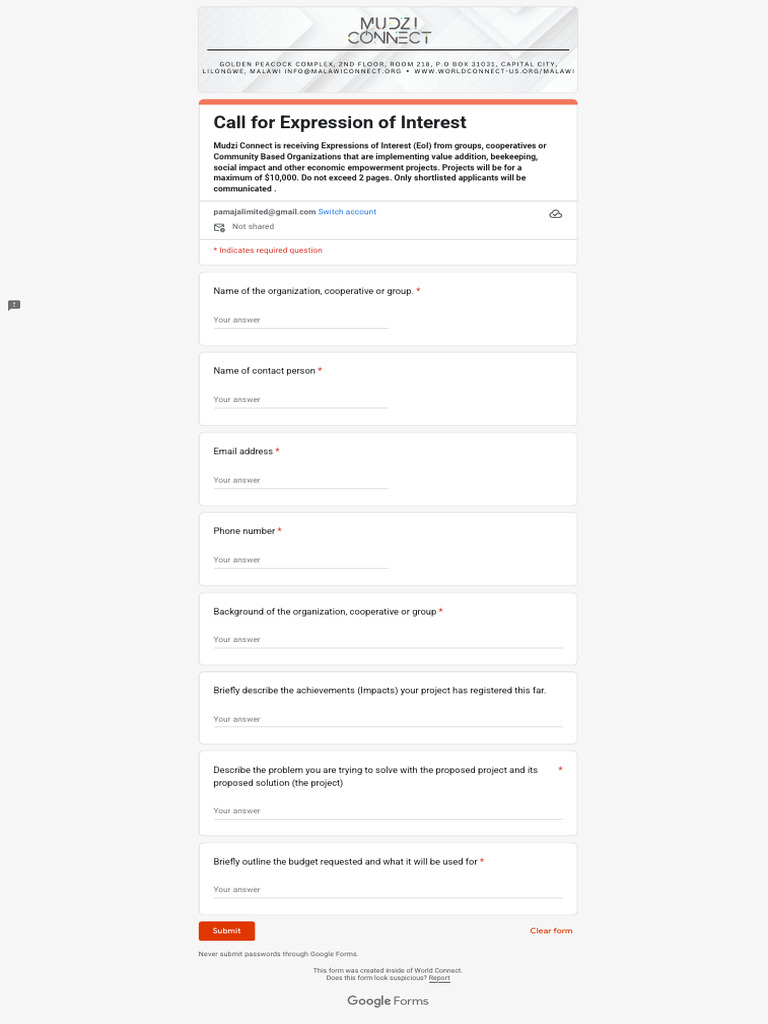 Call For Expression of Interest | PDF