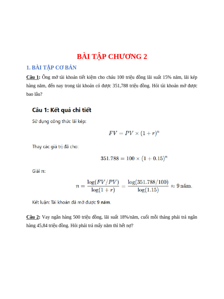 Bai Tap Chuong 2 Nka | PDF