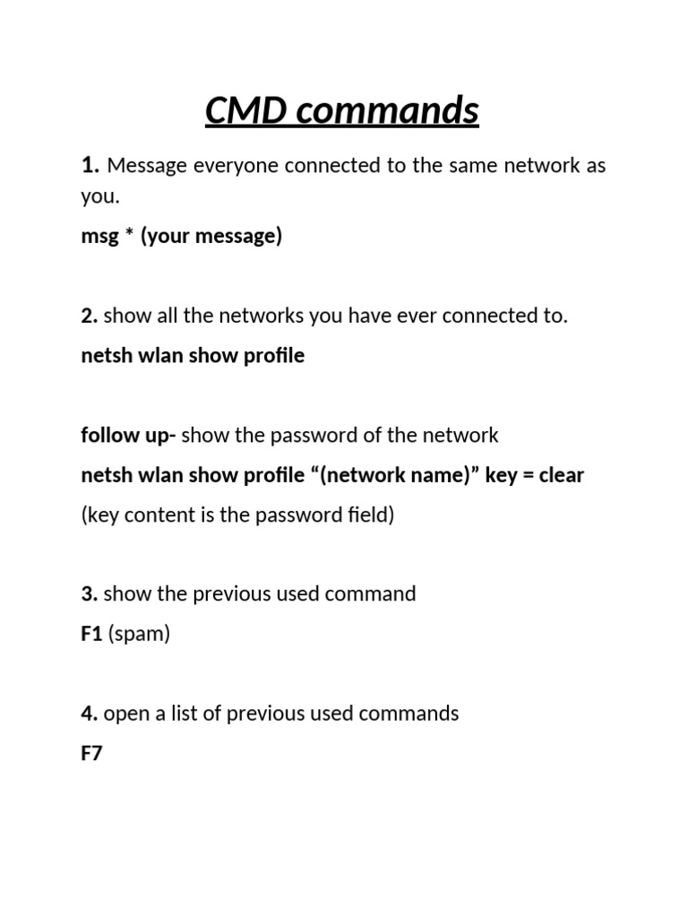 CMD Commands | PDF