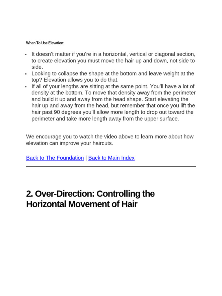 Mastering Hair Elevation Techniques | PDF