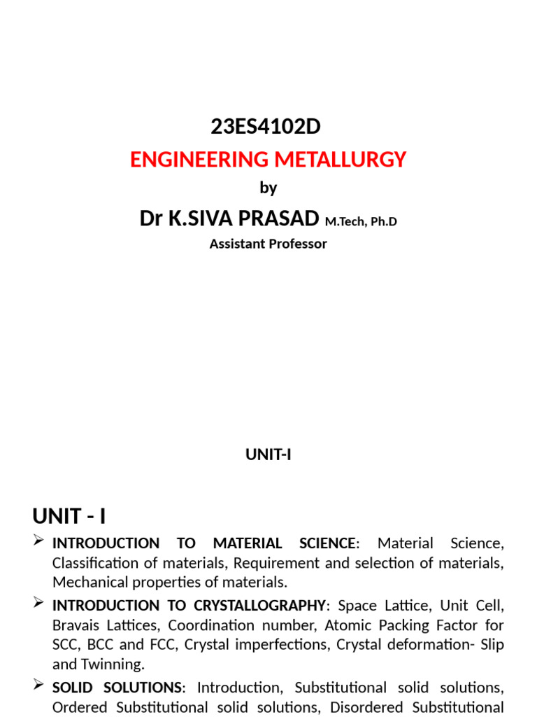 Metallurgy | PDF | Dislocation | Crystal Structure