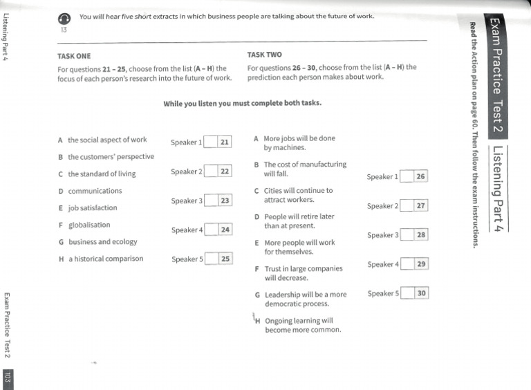 CAE Test 2 - Listening Part 4 | PDF