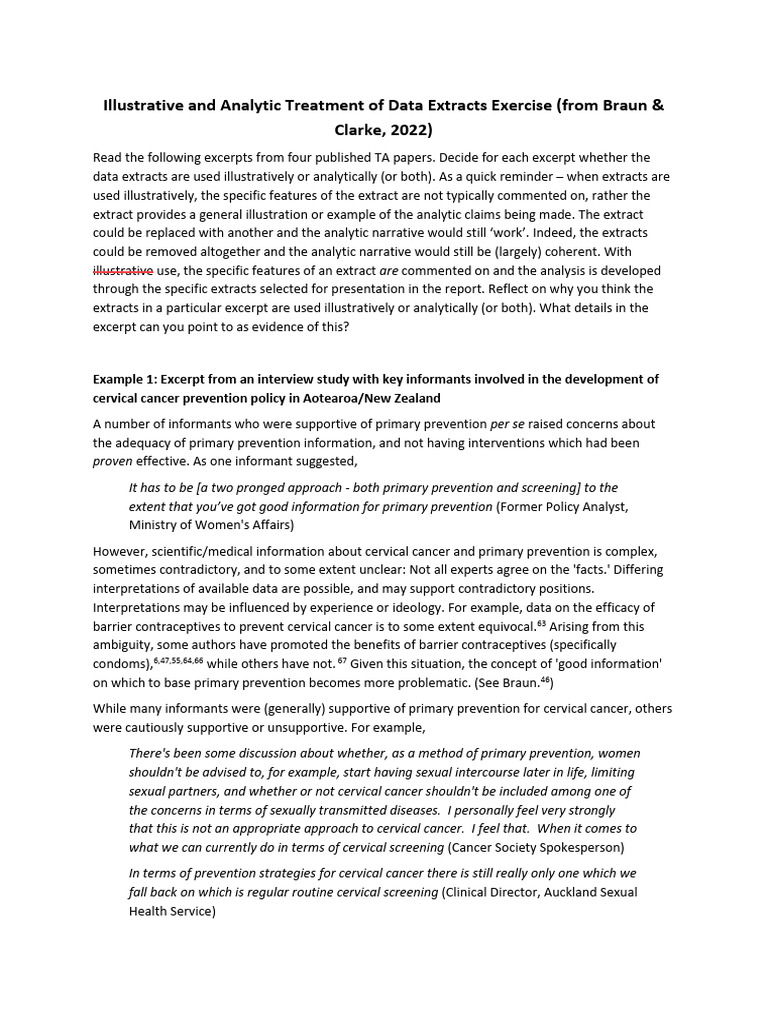 Illustrative or Analytic Treatment of Data | PDF | Cervical Cancer ...