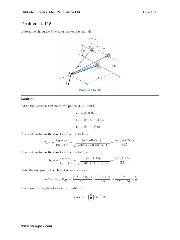 Engineering Statics Problem Solution | PDF