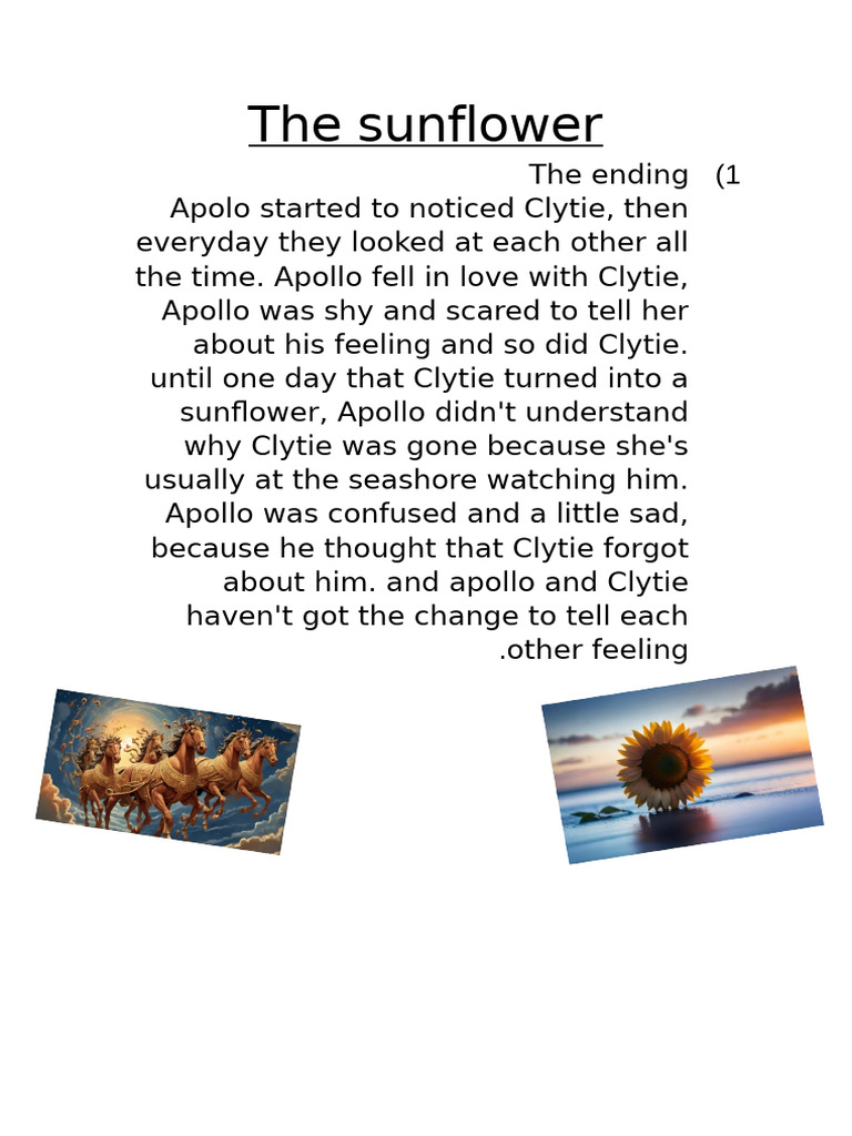 Apollo and Clytie's Sunflower Love Story | PDF