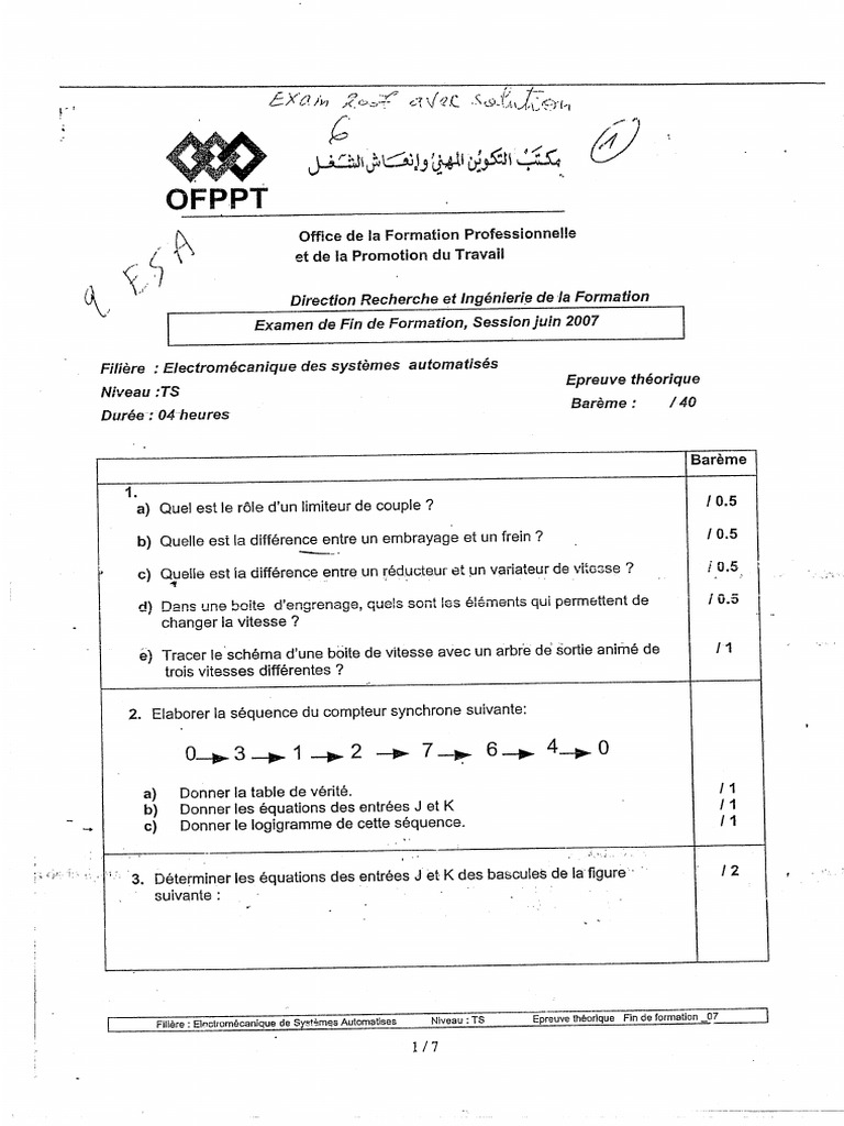 Esa-2007 Eff+corrige | PDF