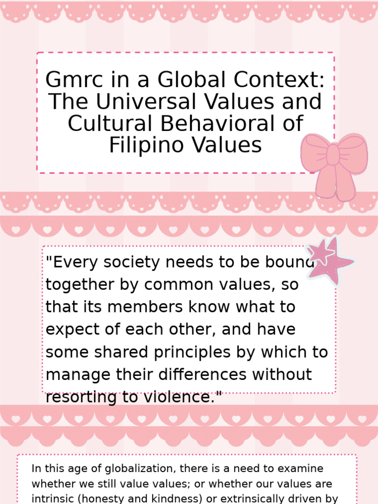 Filipino Values in a Global Context | PDF | Motivation | Motivational