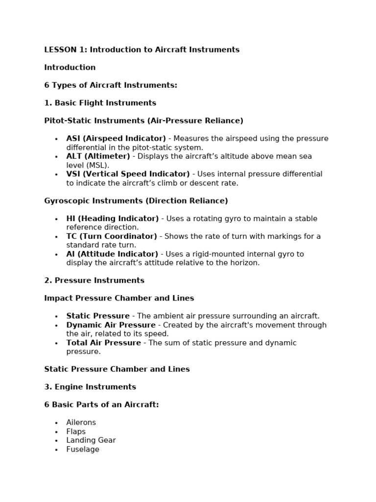 Avt Aircraft Instruments | PDF | Airspeed | Altitude