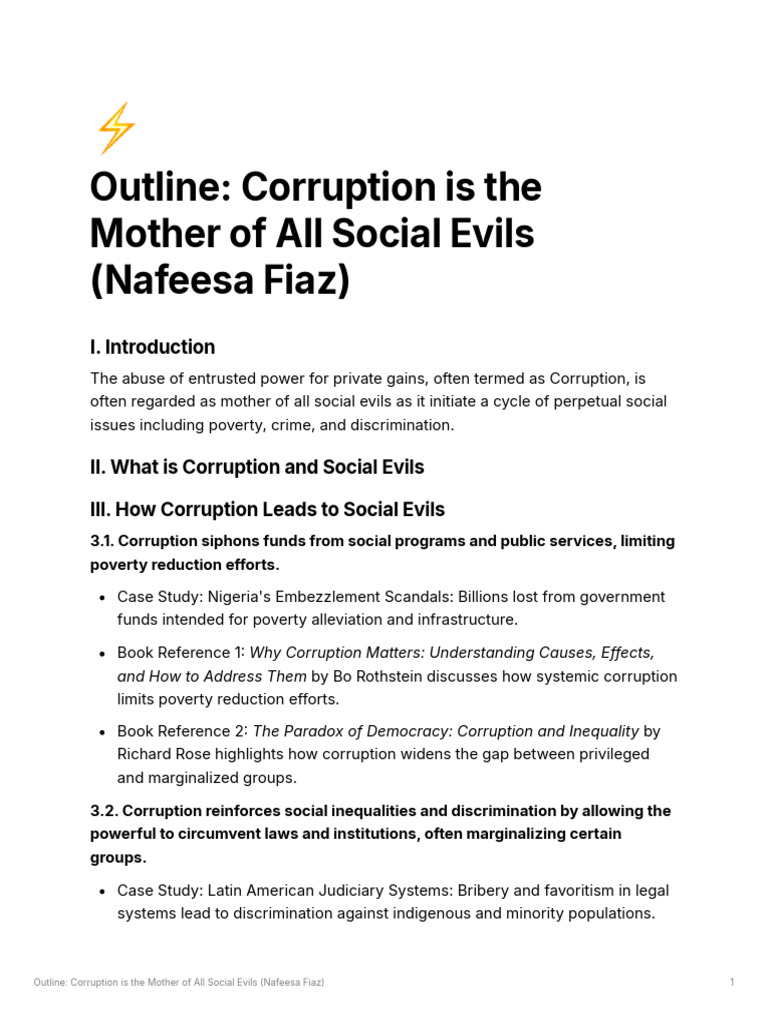 Corruption: The Root of Social Evils | PDF | Political Corruption ...