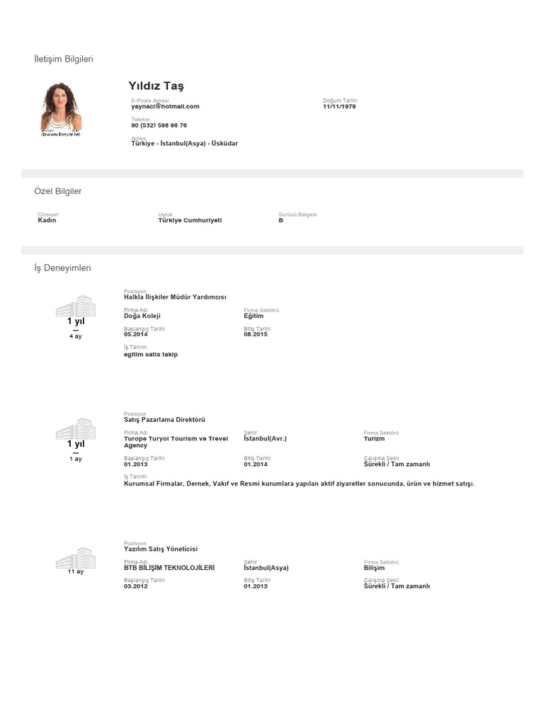 Yildiz CV | PDF