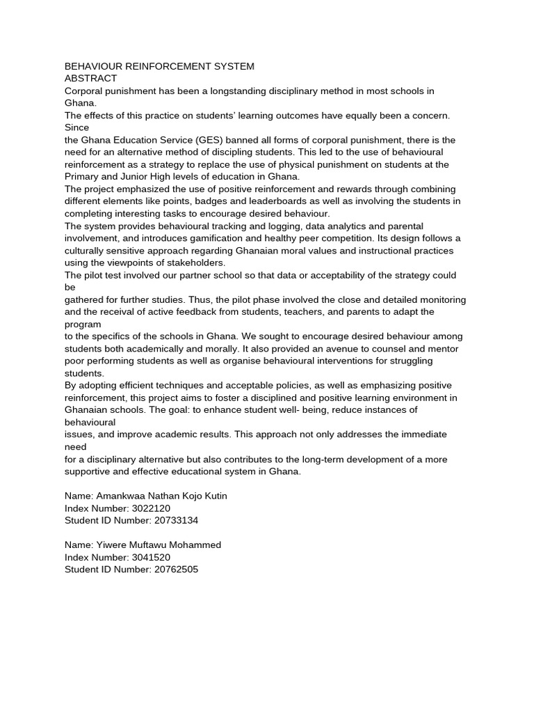 Ghana School Discipline Reform | PDF