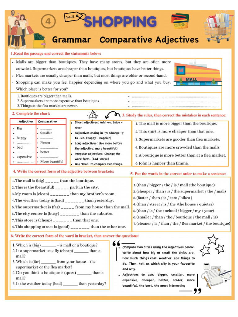 Comparative Adjectives SHOPPING | PDF
