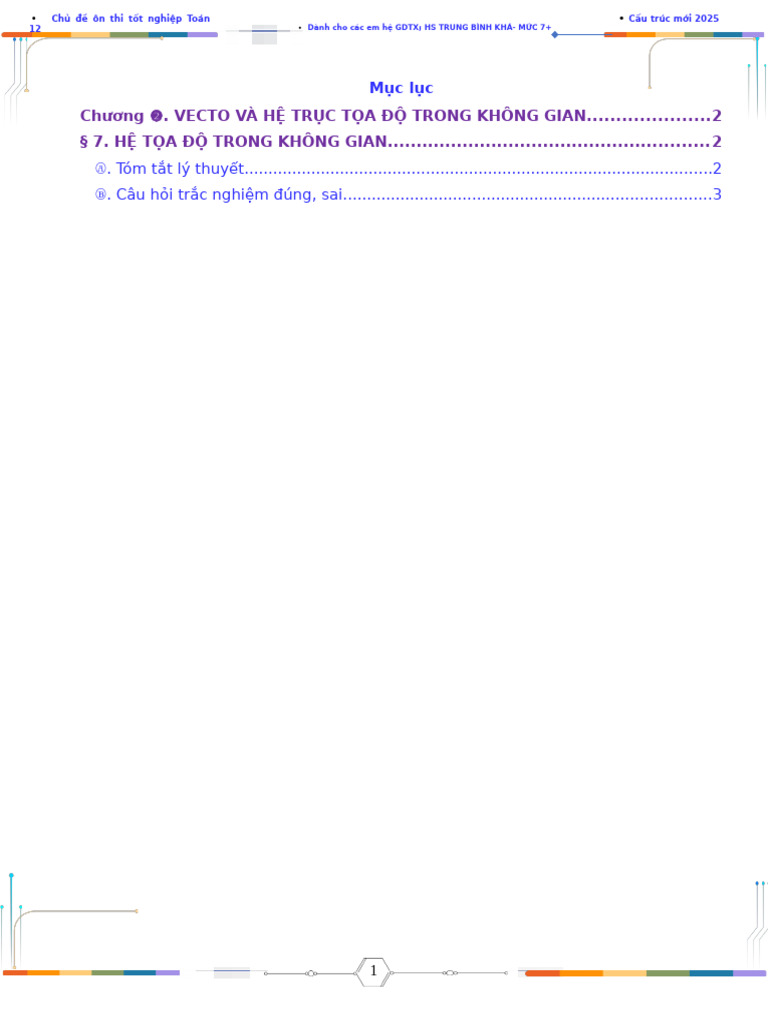 Cd6-He Toa Do Trong Khong Gian - HS | PDF