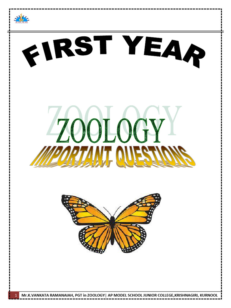Important Zoology Questions for Students | PDF | Axon | Lymph