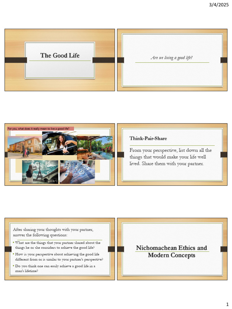Exploring the Good Life Concepts | PDF | Virtue | Applied Philosophy
