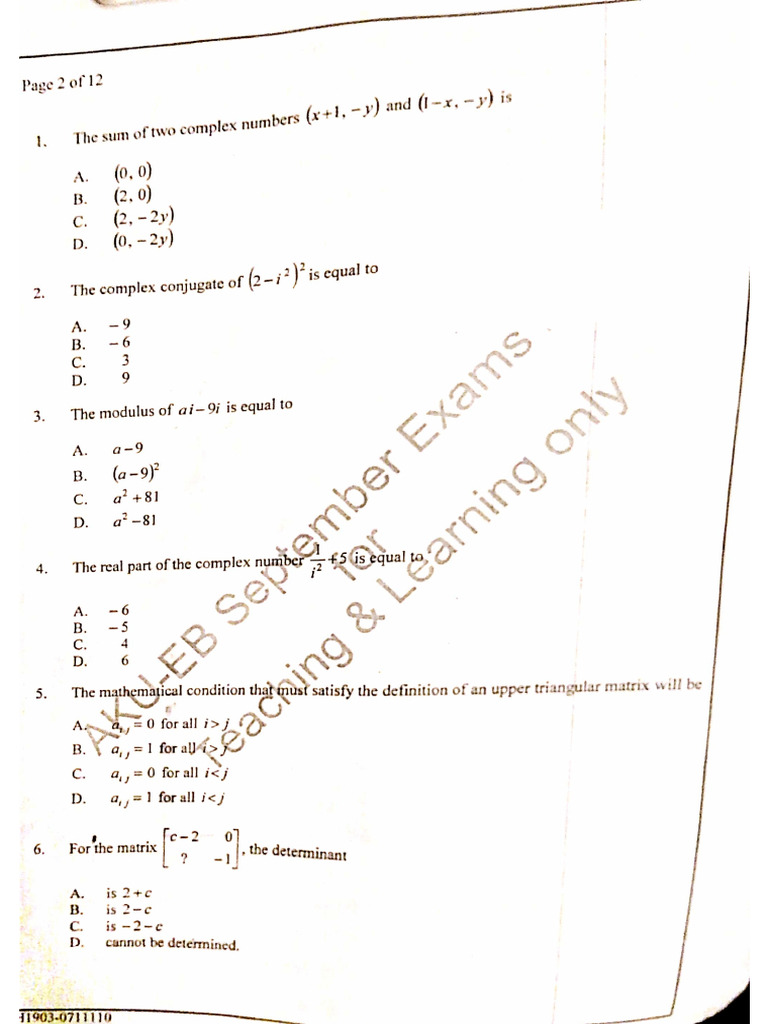 Maths Paper 1 | PDF