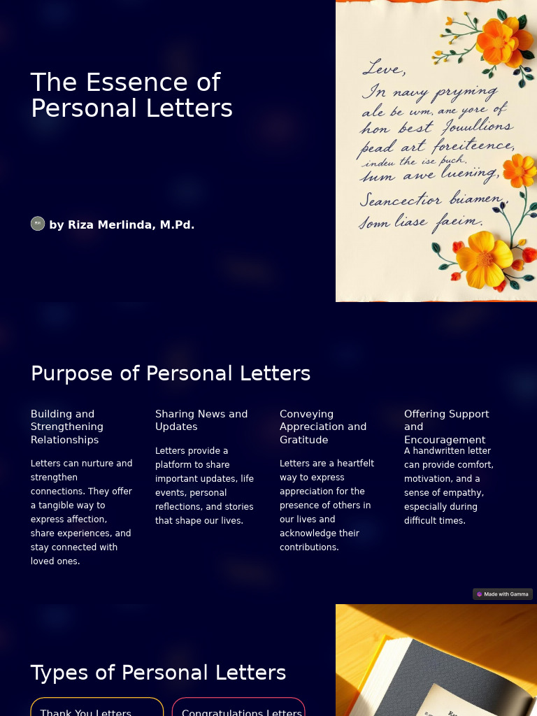 The Essence of Personal Letters | PDF | Gratitude