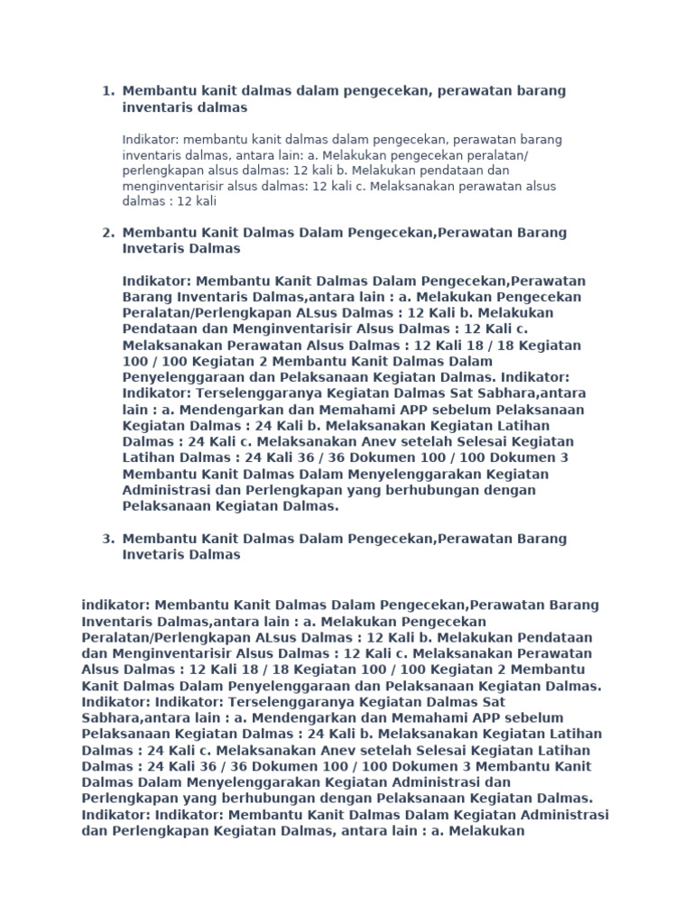 Membantu Kanit Dalmas Dalam Pengecekan | PDF