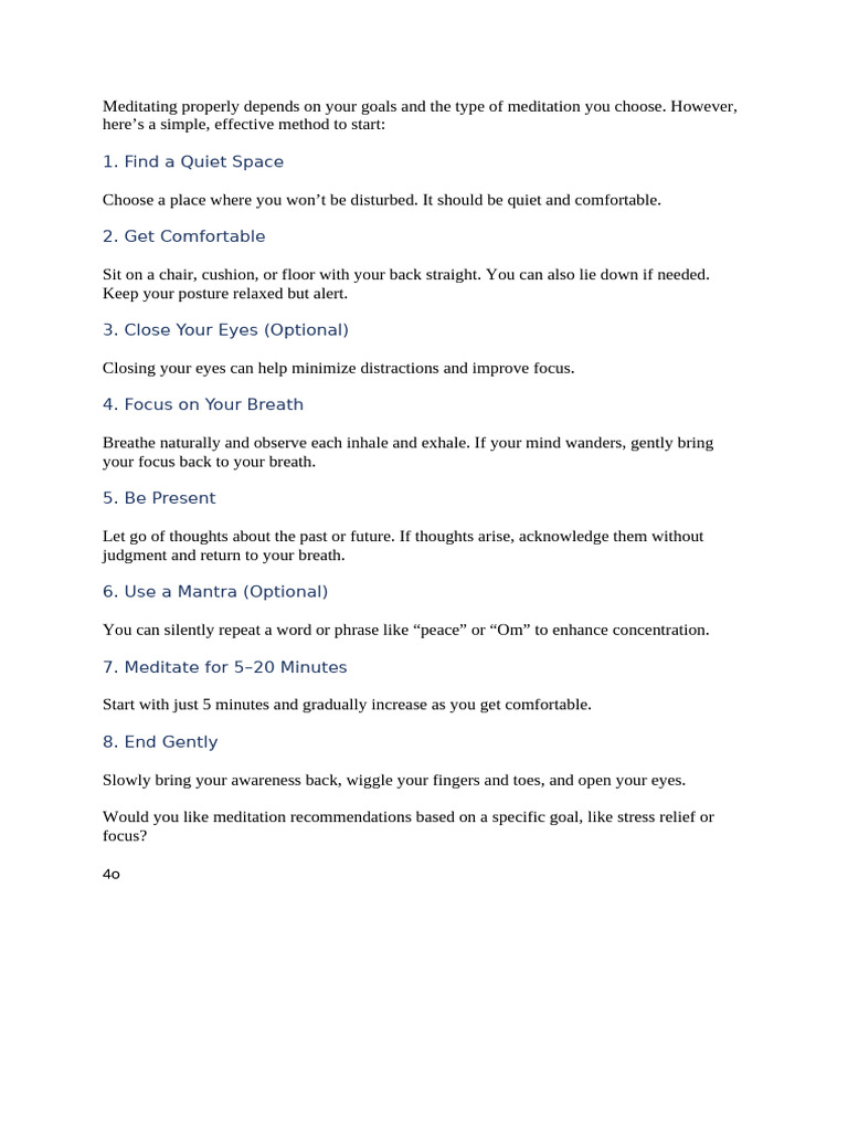 Simple Guide to Effective Meditation | PDF