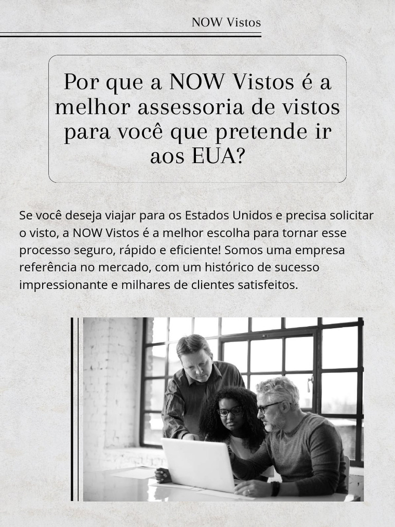 Assessoria de Vistos NOW Vistos | PDF | Visto para viagem | Cartão de ...
