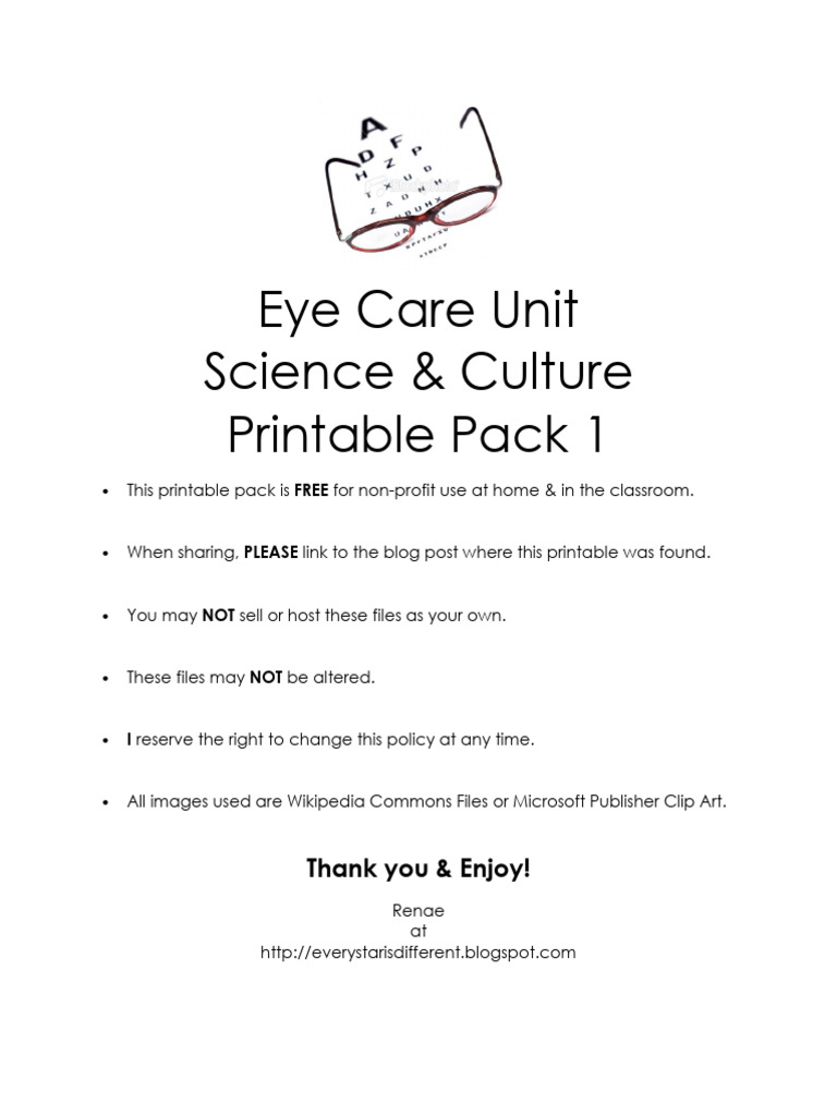 Free Eye Care Printable Pack | PDF