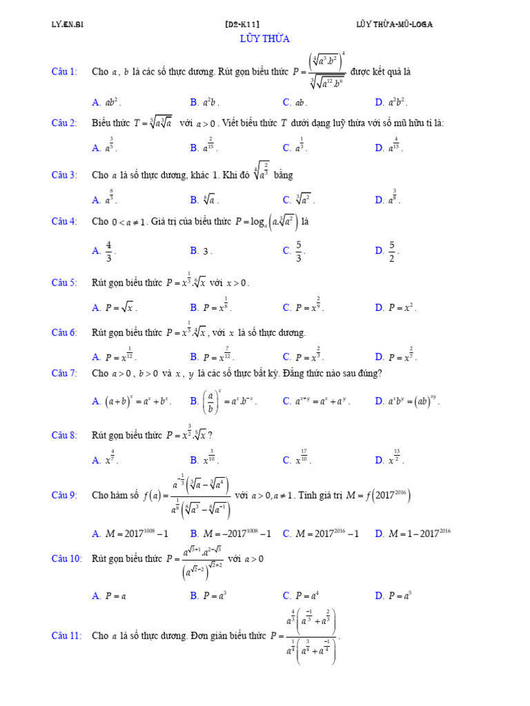 (D2-K11) - Luy Thua-Mu Loga | PDF