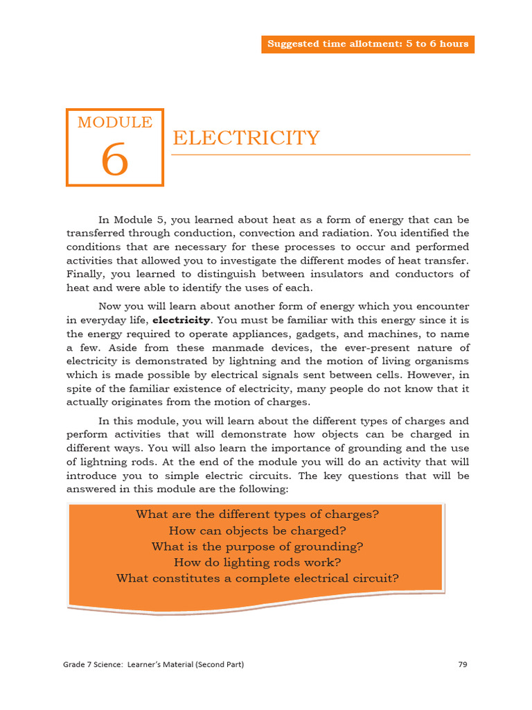Grade 7 Science: Electricity Basics | PDF | Electric Charge | Electricity