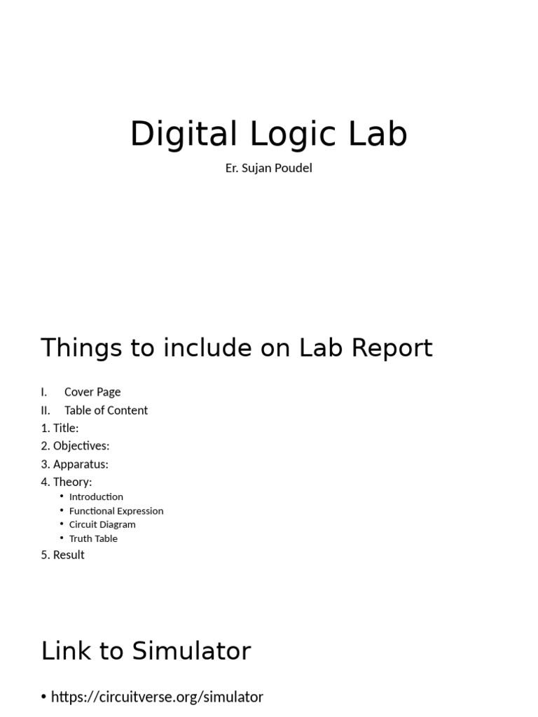 Digital Logic Lab Report Guide | PDF