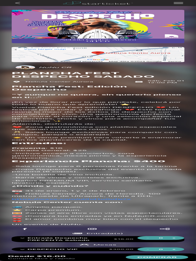 Plancha Fest Despecho Sabado - 01 Feb - 12 PM - Comprar Boletos - Starticket | PDF