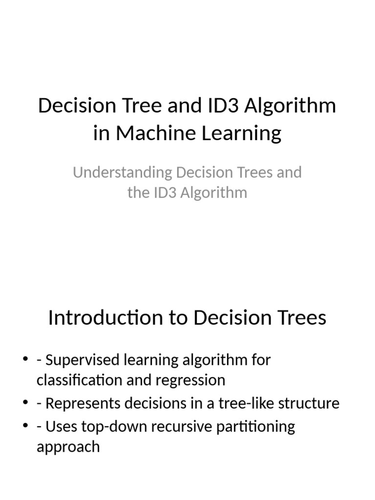 ID3 Decision Tree | PDF