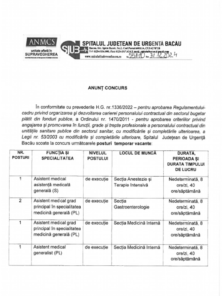Anunt Concurs AsMed 2025 | PDF