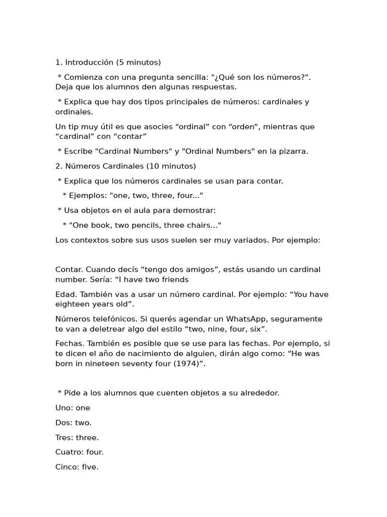 3 Era Clase 2 Año Números Ordinales y Cardinales | PDF | Lógica ...