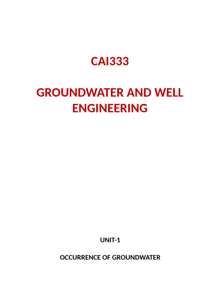 Basics of Groundwater ENgineering | PDF | Aquifer | Groundwater