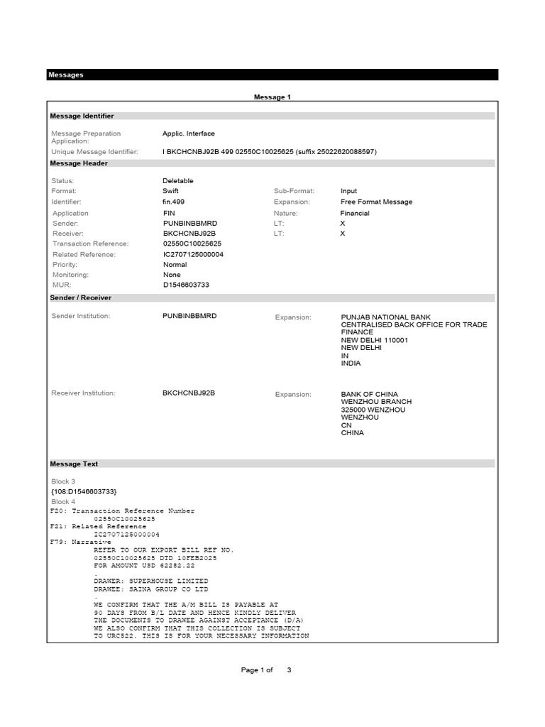 Swift Message | PDF | Computing