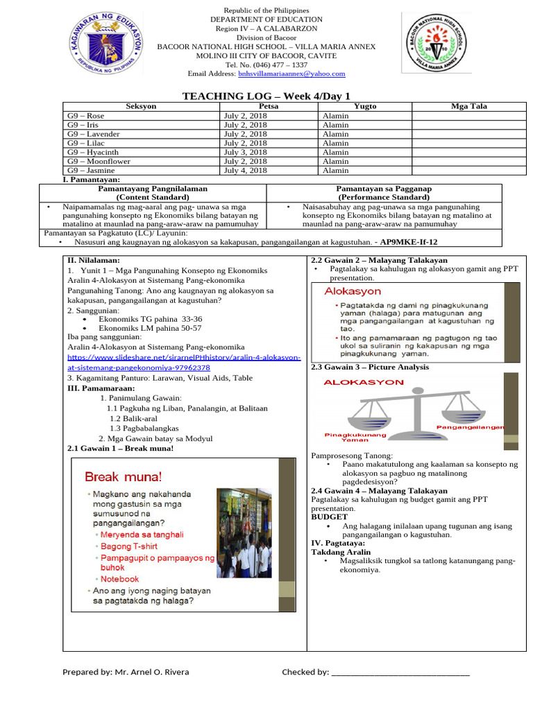 Unit1 Lesson 4-Alokasyon at Sistemang Pang-Ekonomiya | PDF