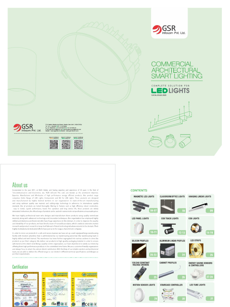 GSR-XG Indoor Led Catalog | PDF | Manufactured Goods
