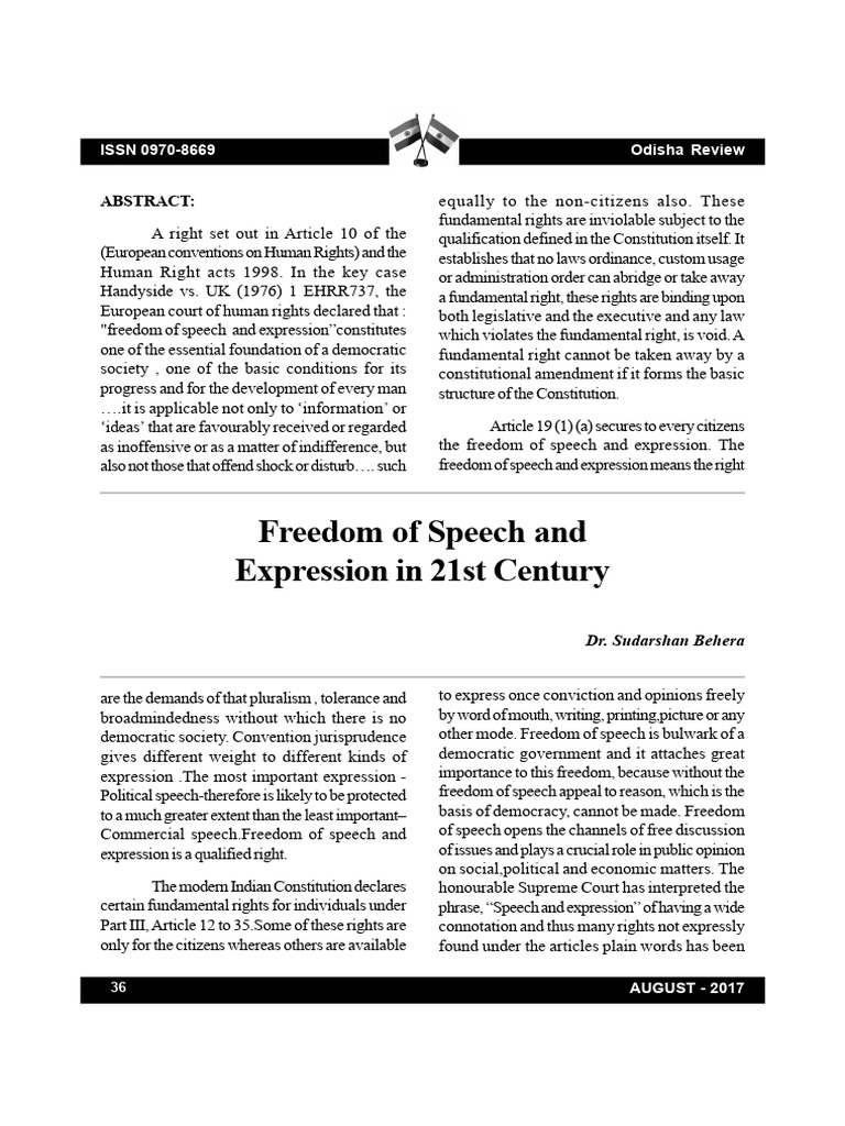 Freedom of Speech | PDF | Freedom Of Speech | Justice